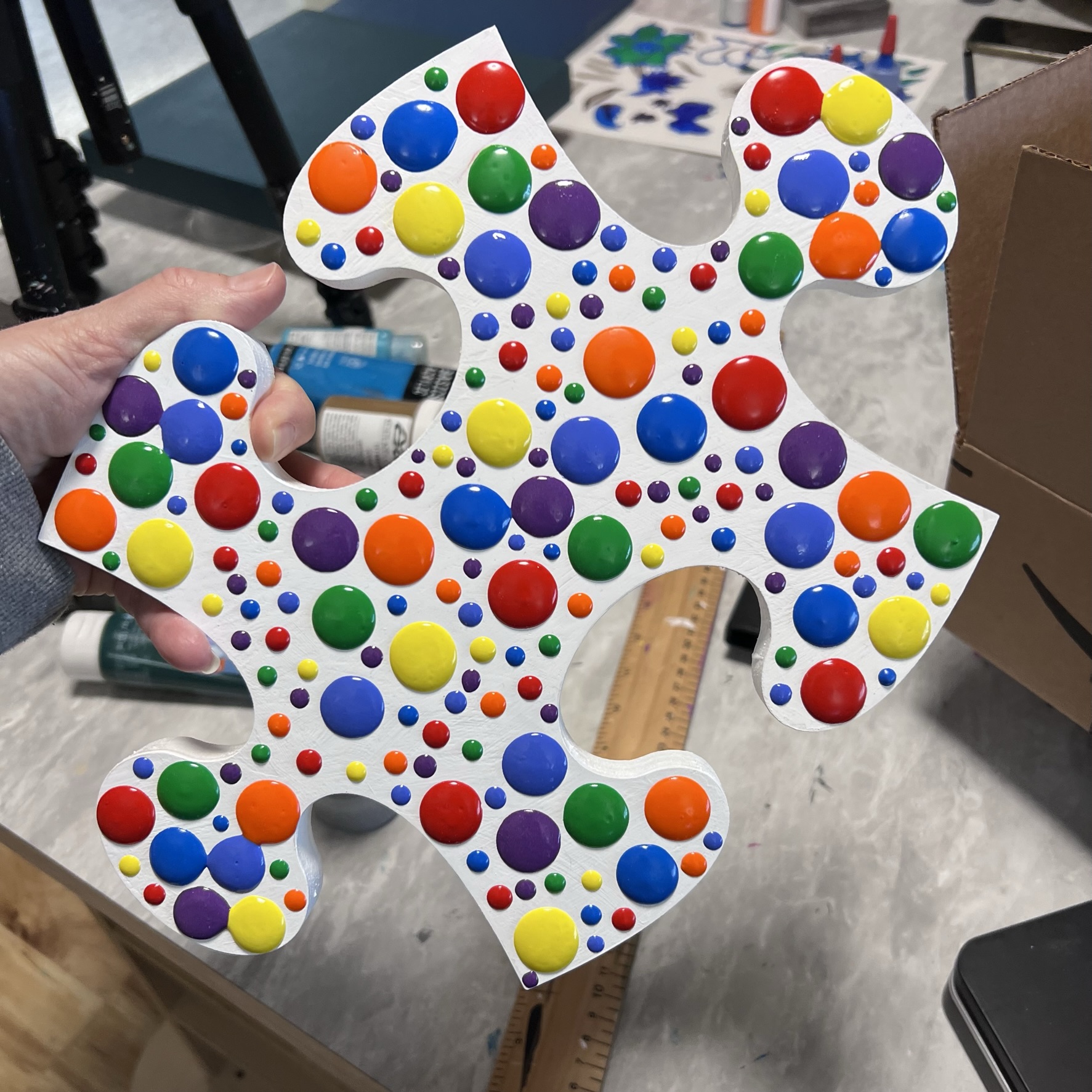 Rainbow Puzzle Piece - Furst Art Studio